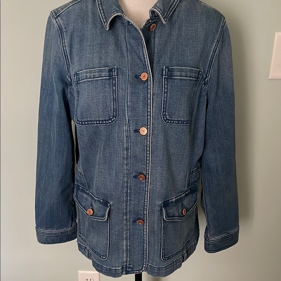 Talbots | Jackets & Coats | Talbots Denim Jacket With Copper Button ...